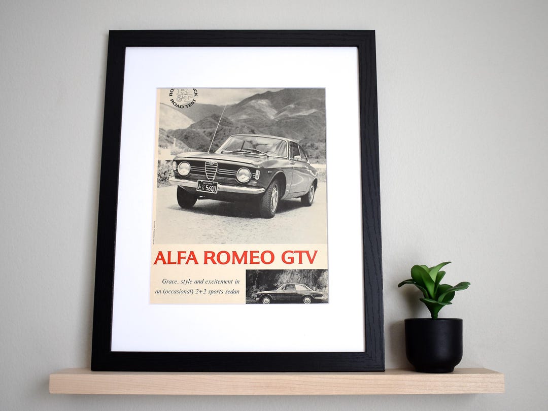 1967 Alfa Romeo Giulia Sprint GTV (available GALLERY FRAMED!) Vintage ...