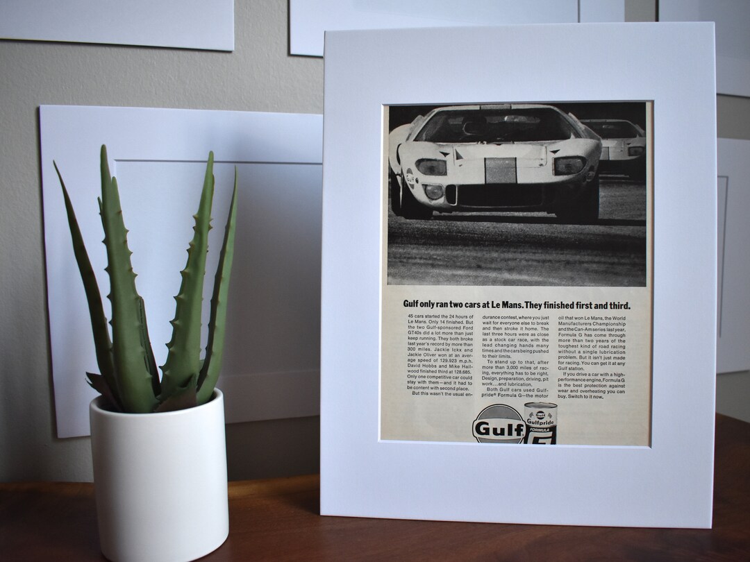 1969 Ford GT40 Le Mans Gulf Motor Oil Vintage Magazine Advertisement ...