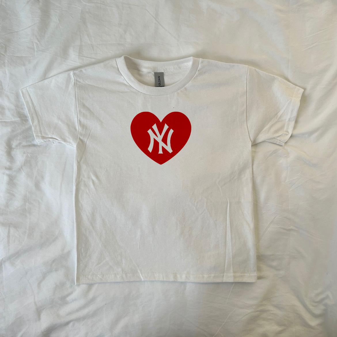 Screenprinted New York Yankees Heart Baby Tee, Trendy Yankees Shirt ...
