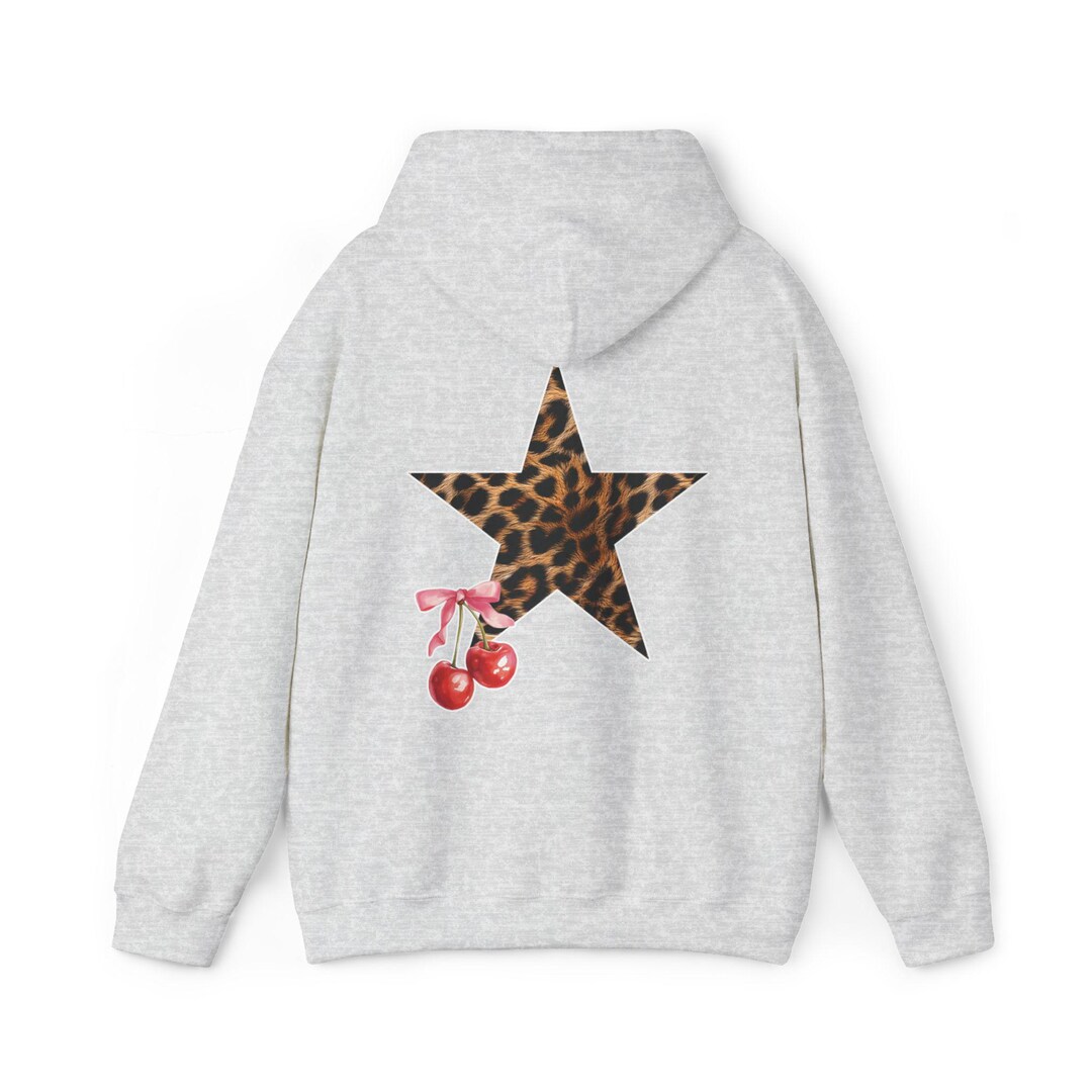 Leopard Print Star Hoodie, Y2K Fashion, Ahs Style Hoodie, Streetwear ...