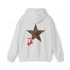 Leopard Print Star Hoodie, Y2K Fashion, Ahs Style Hoodie, Streetwear ...