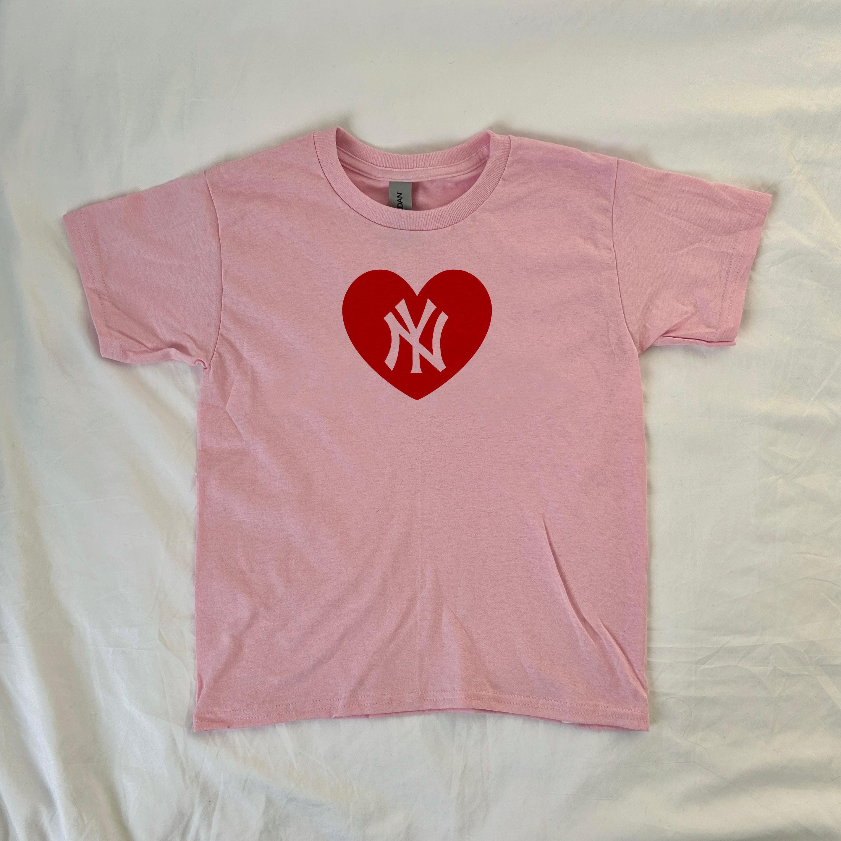 Screenprinted New York Yankees Heart Baby Tee, Trendy Yankees Shirt ...