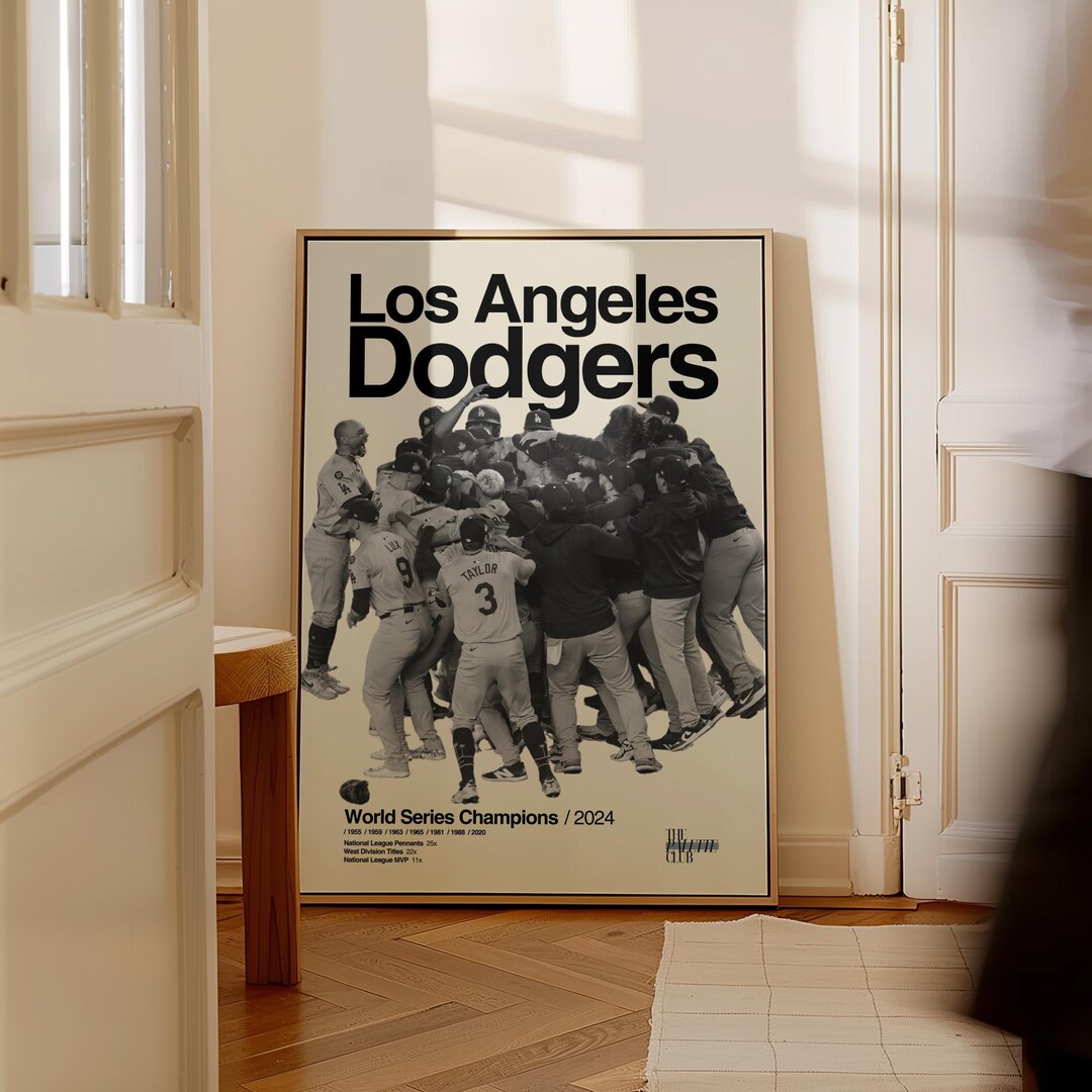 2024 LA Dodgers Poster, Freeman & Ohtani World Series Mid-century ...