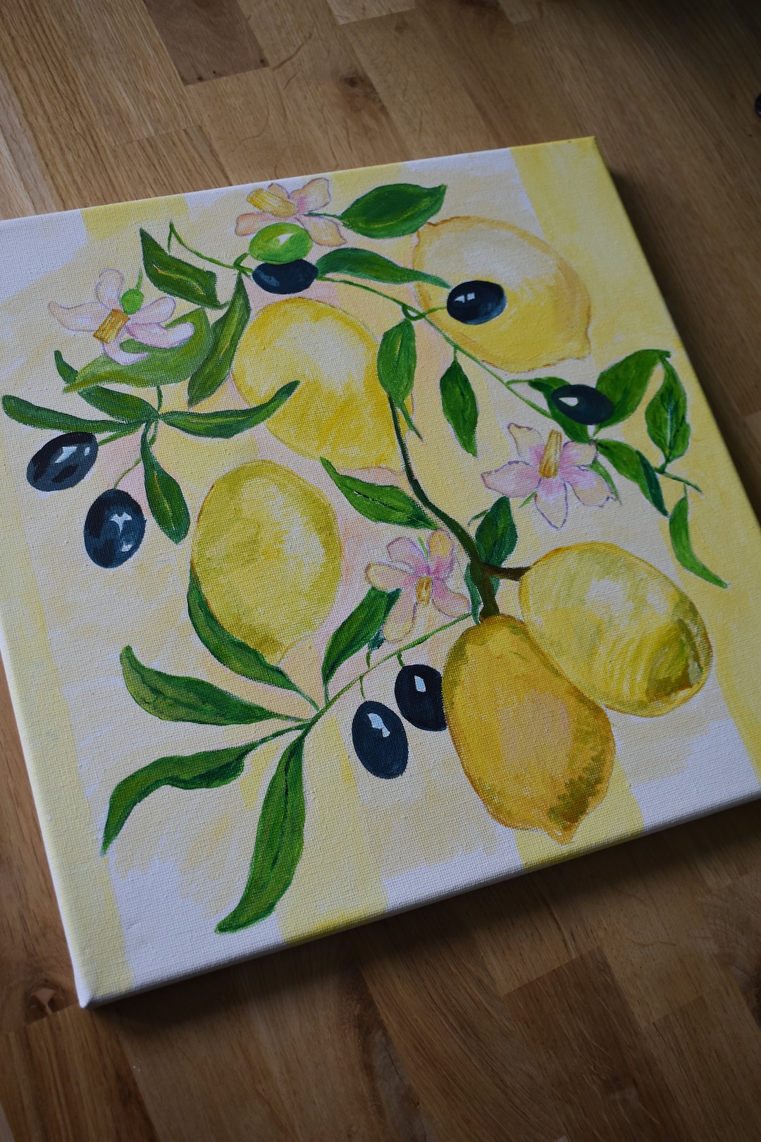 Acrylic Paint on Canvas LEMON - Etsy