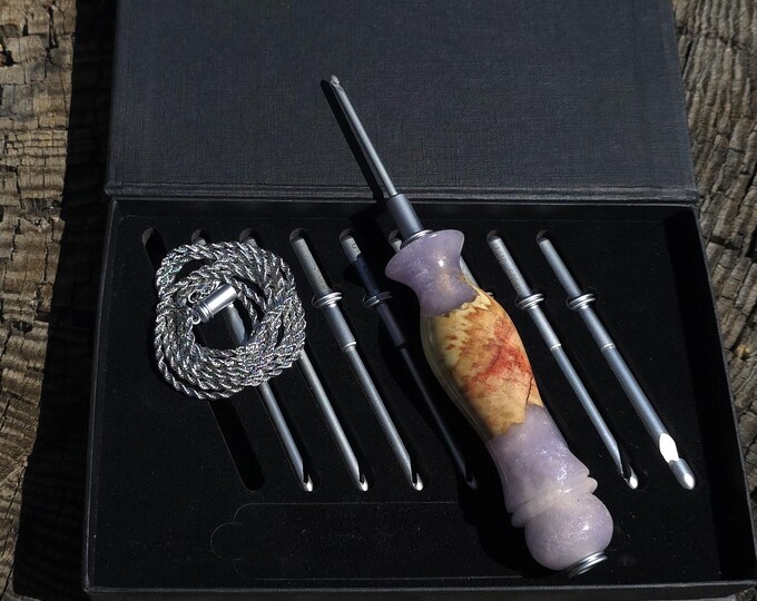 Interchangeable Crochet Hook Necklace Hook / Set, Hand Turned "smitten ...