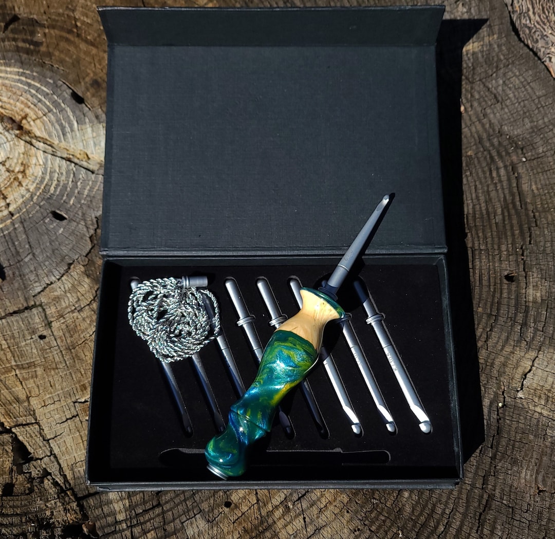 Interchangeable Crochet Hook Necklace Hook / Set, Hand Turned parakeet ...