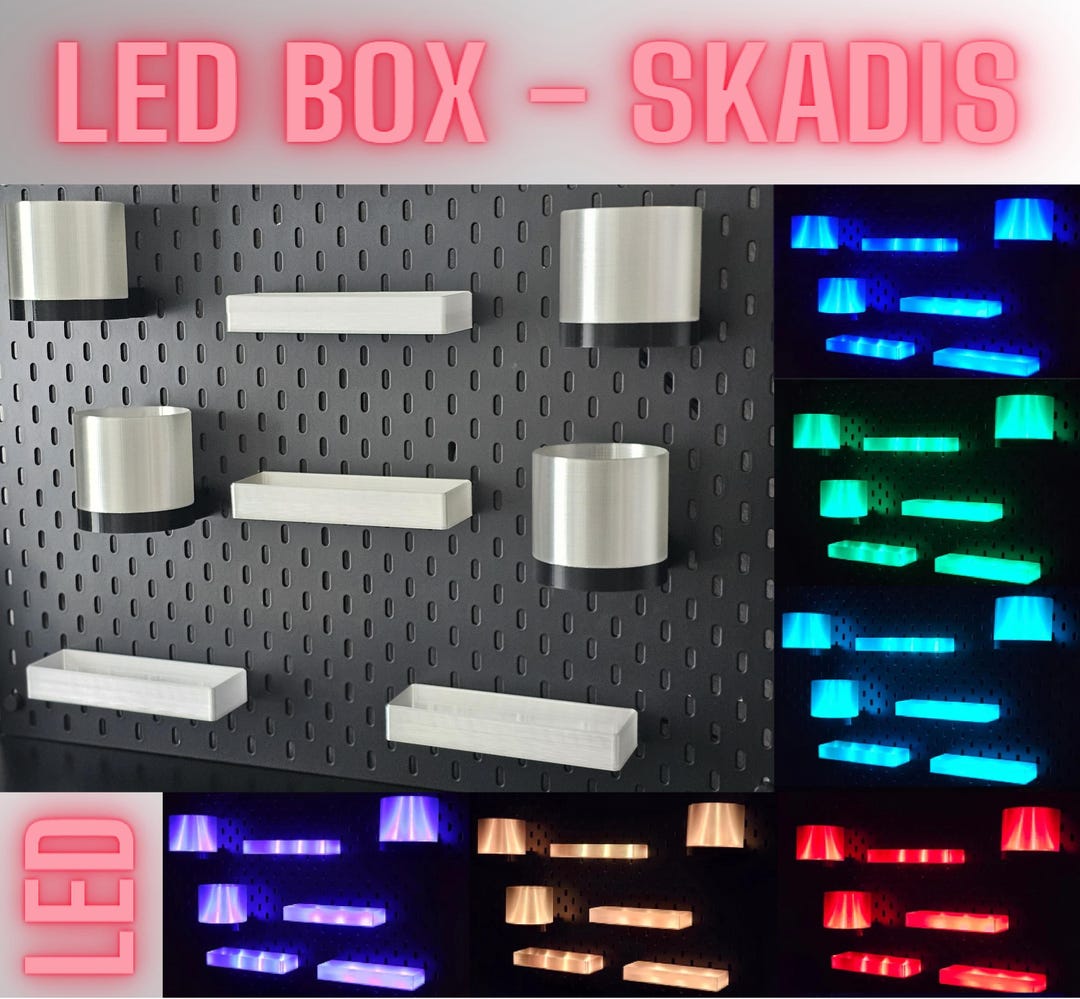 LED Box Boxes Boxset Ikea Skadis Compatible Many Colors - Etsy UK