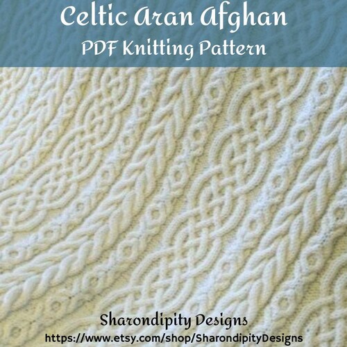 Celtic Aran Afghan Cable Knit Afghan Aran Afghan PDF - Etsy