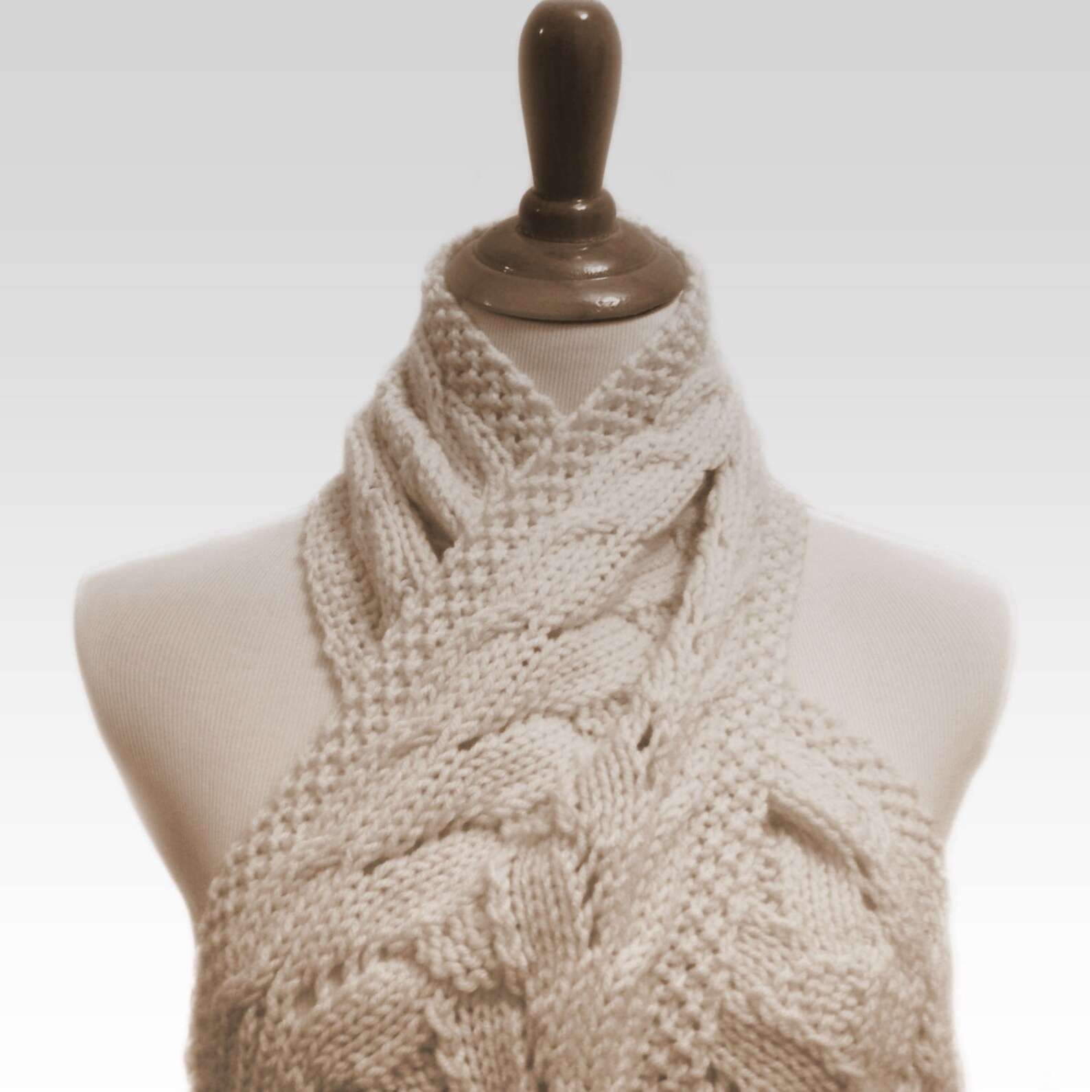 Cable Lace Scarf PDF Pattern - Etsy