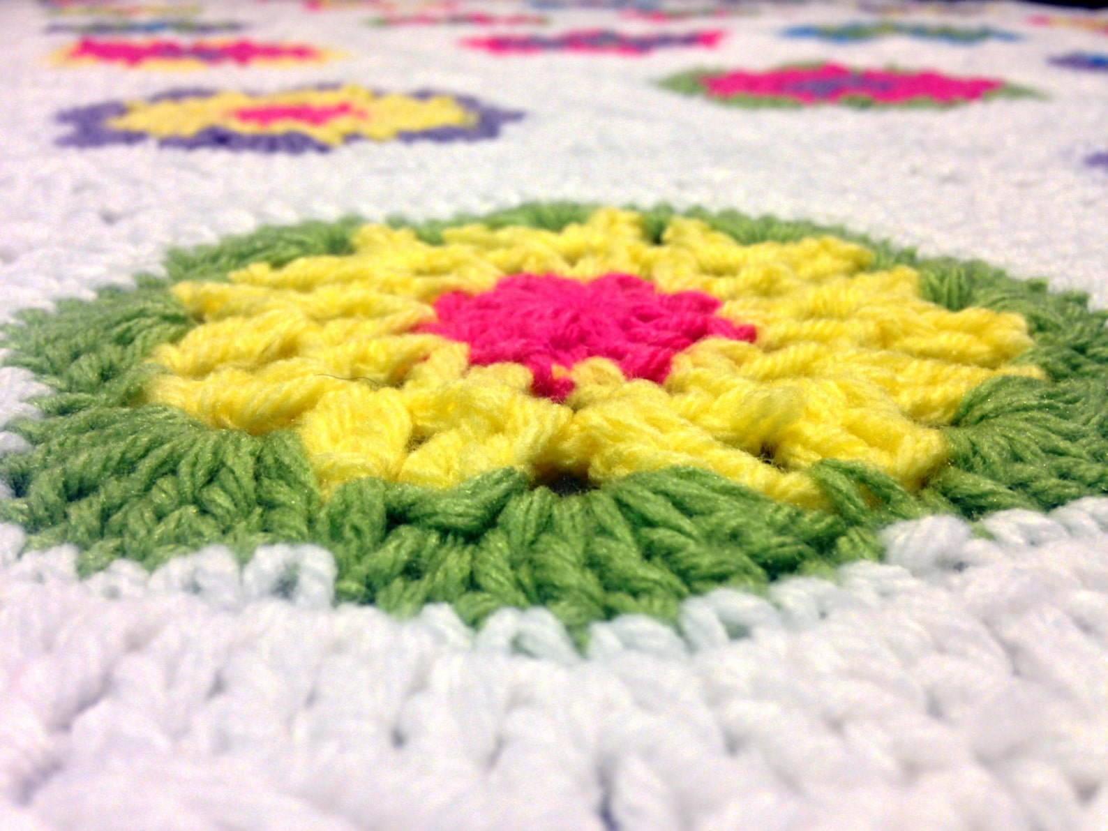 Crochet Afghan | Flower Motif Afghan | Flower Power Afghan | PDF ...