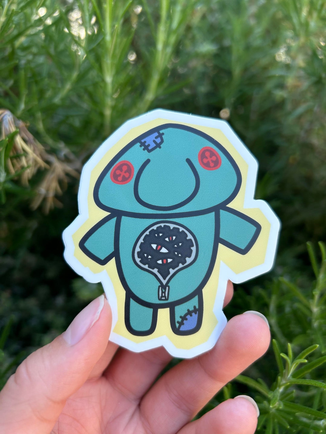 Cute Teal Voodoo Doll Waterproof Sticker - Etsy