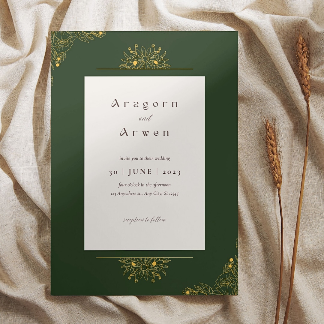 Lord of the Rings Wedding Invitation Bundle | Wedding Invitation ...