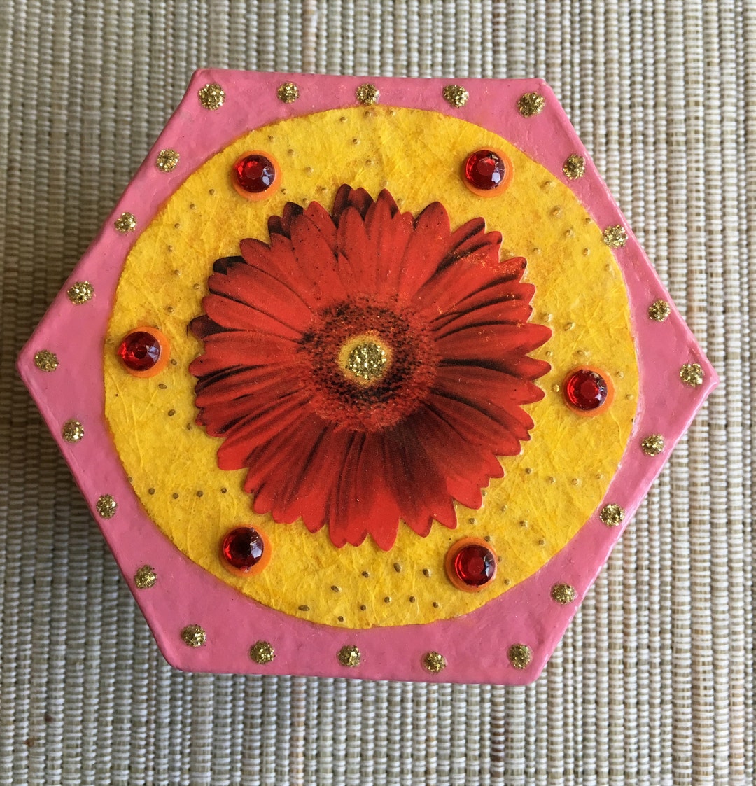 Decoupage Gerbera Daisy Gift Box - Etsy Hong Kong