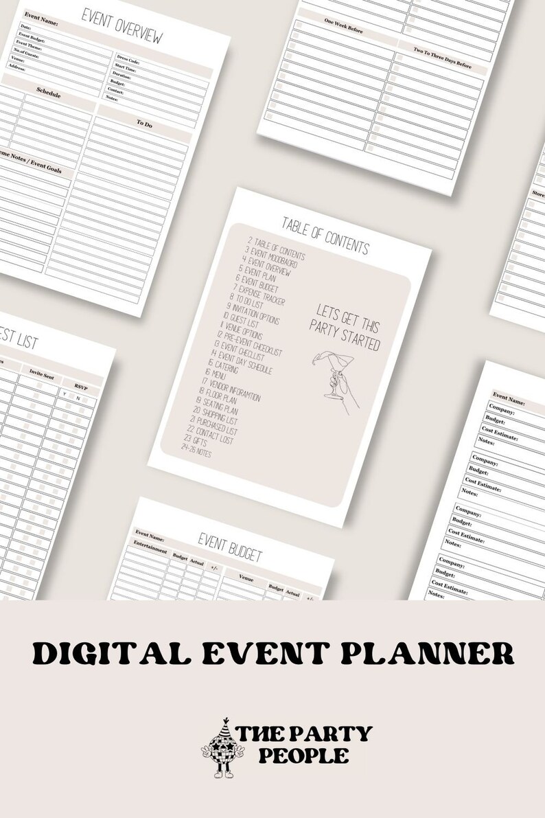 Ultimate Event Planner - 25 Printable Pages | PLR Rights Included for ...