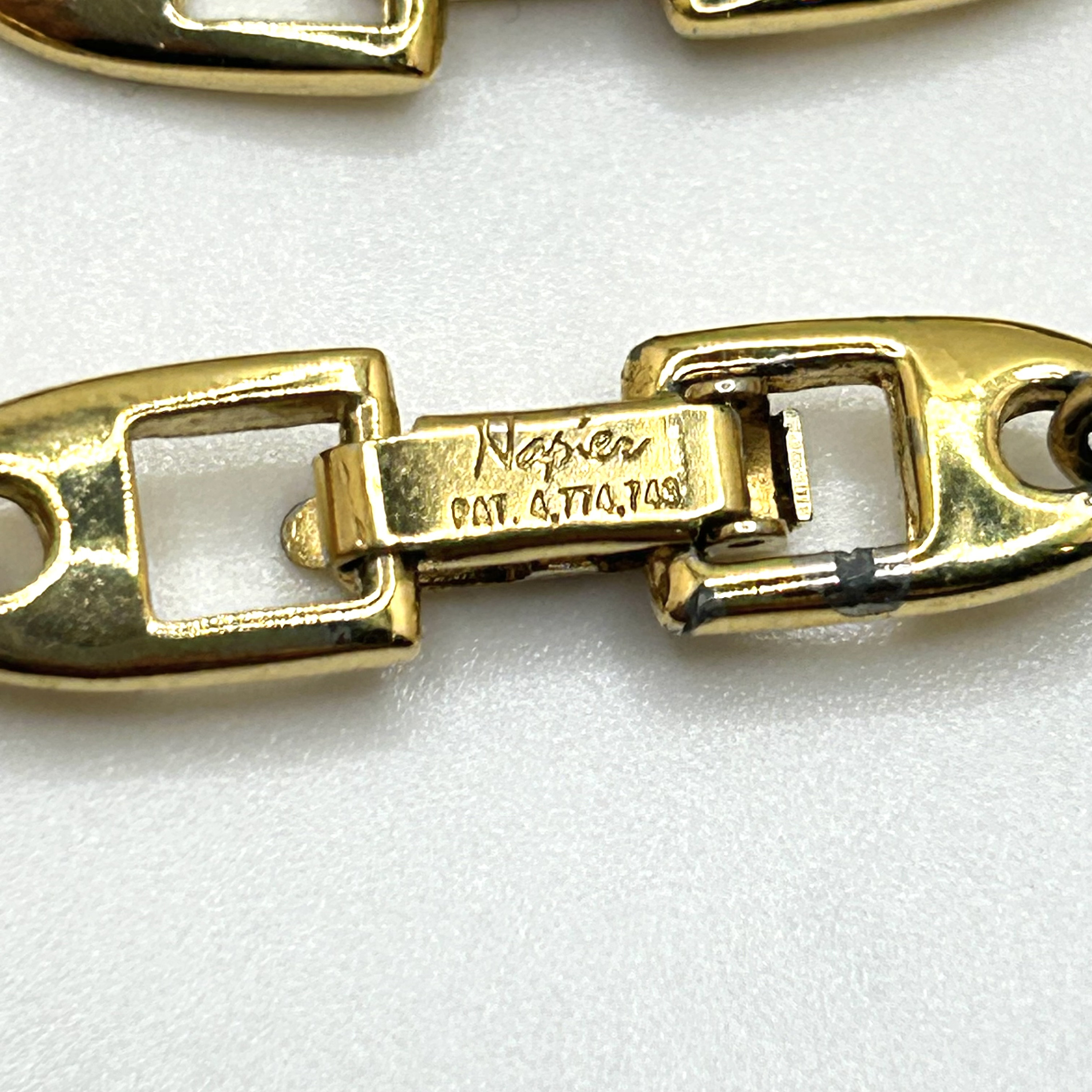 Vintage Napier Pearl Necklace and Bracelet, Singed Napier PAT 4774743 ...