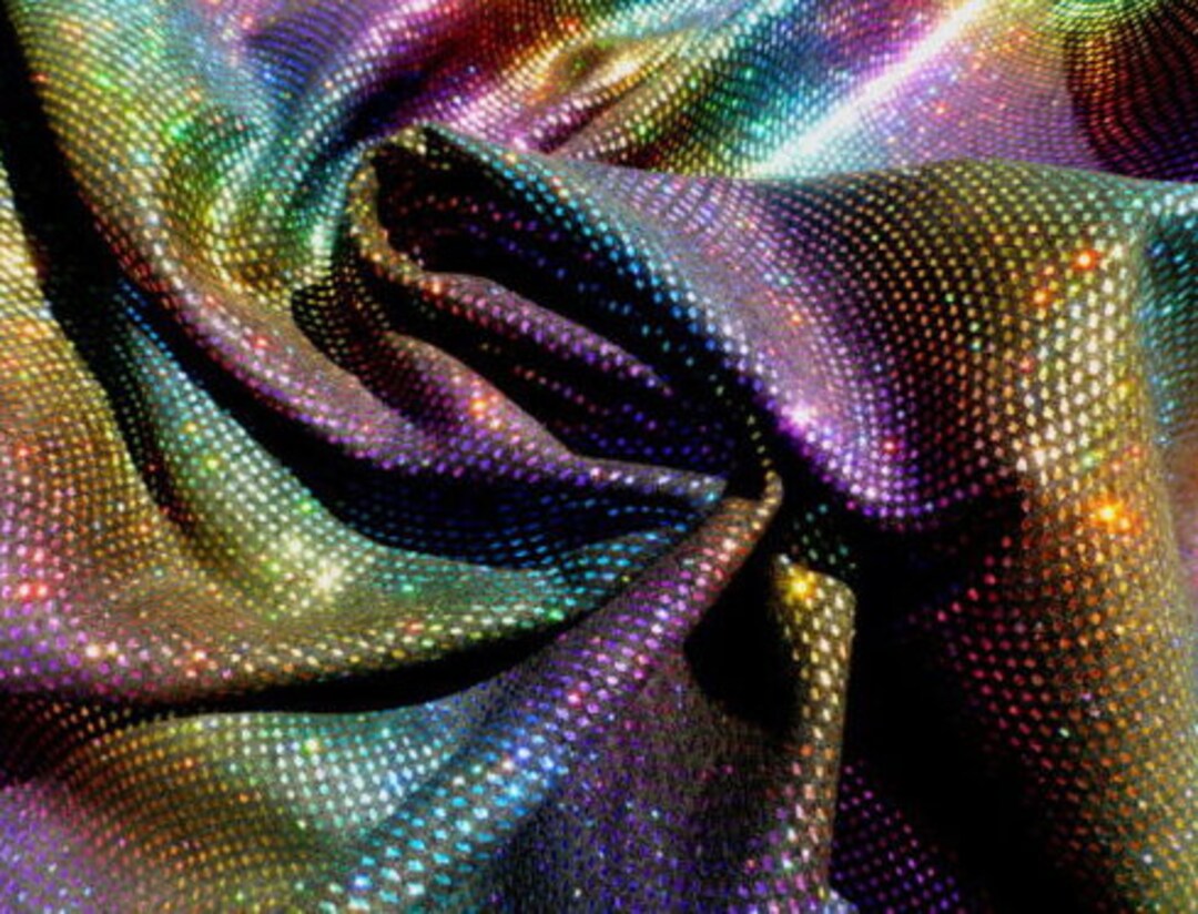 Pigskin Leather Hide Skin Flashing Glitter Metallic Rainbow Waves ...