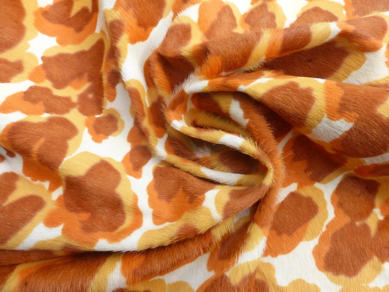 Hair on Calfskin Leather Hide Large Scale Leopard Print Silky | Etsy