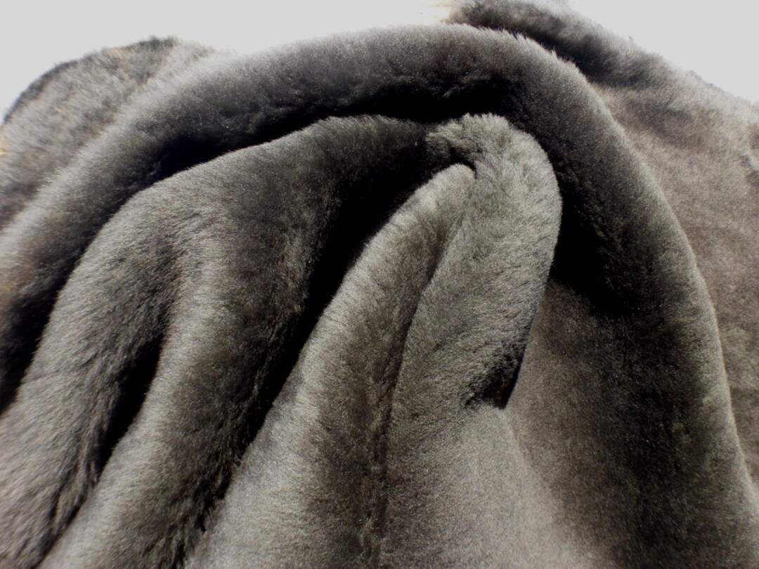 Sheepskin Shearling Leather Hide Dark Brown Silky Hair W/bomber Smooth ...