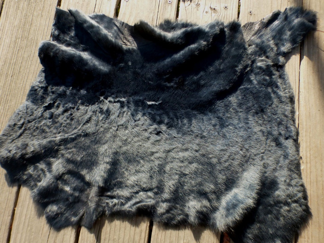 Sheepskin Shearling Leather Hide Deep Teal Blue Super Silky Hair W ...