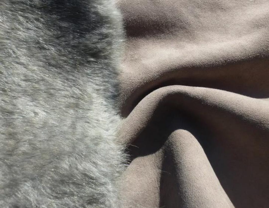 Sheepskin Shearling Leather Hide Light Weight Taupe Super Silky Hair ...