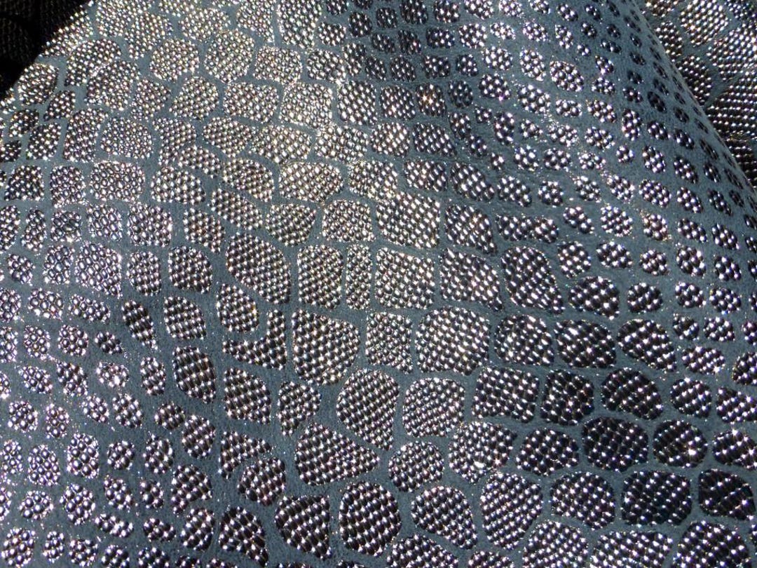 Goatskin Leather Hide Pebbled Texture Metallic Gunmetal Snake Skin ...