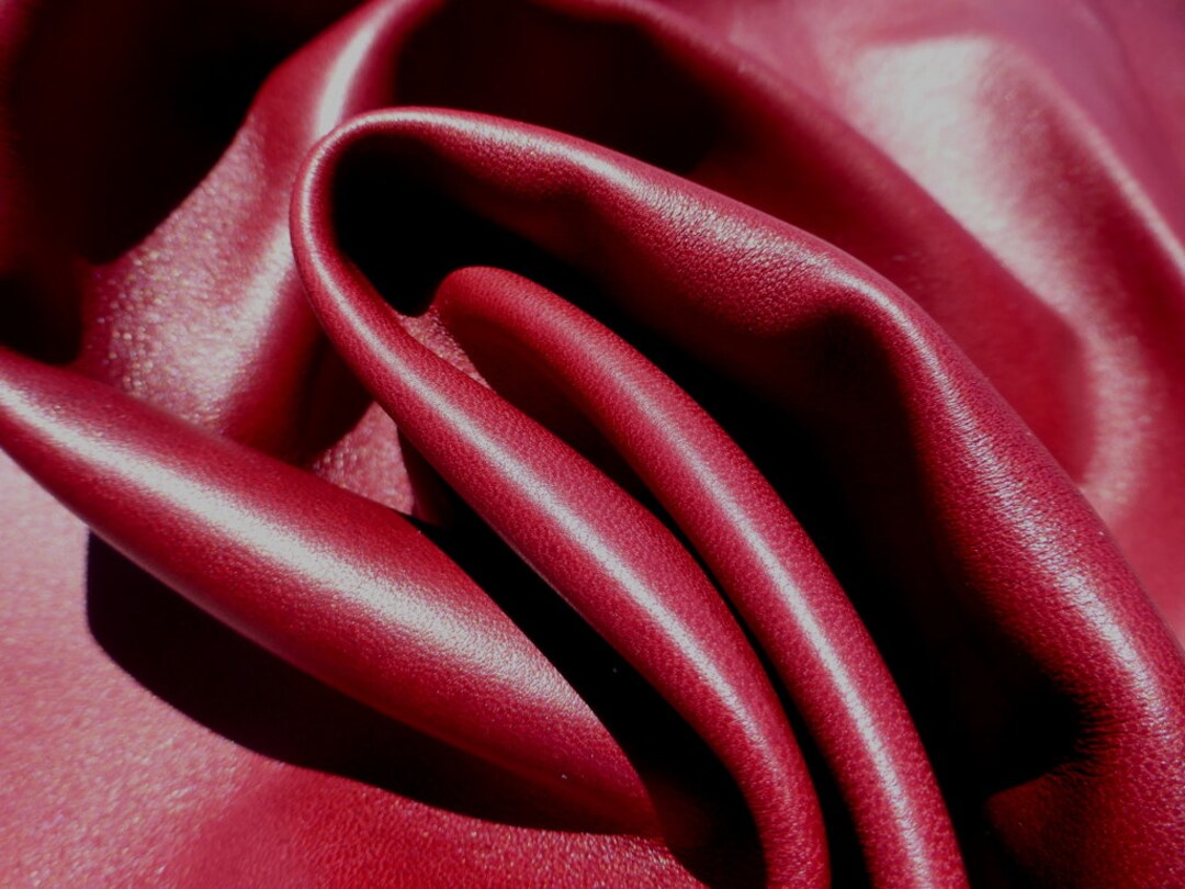 Lambskin Leather Hide Burnished Deep Red Wine Full Bodied Glorious ...