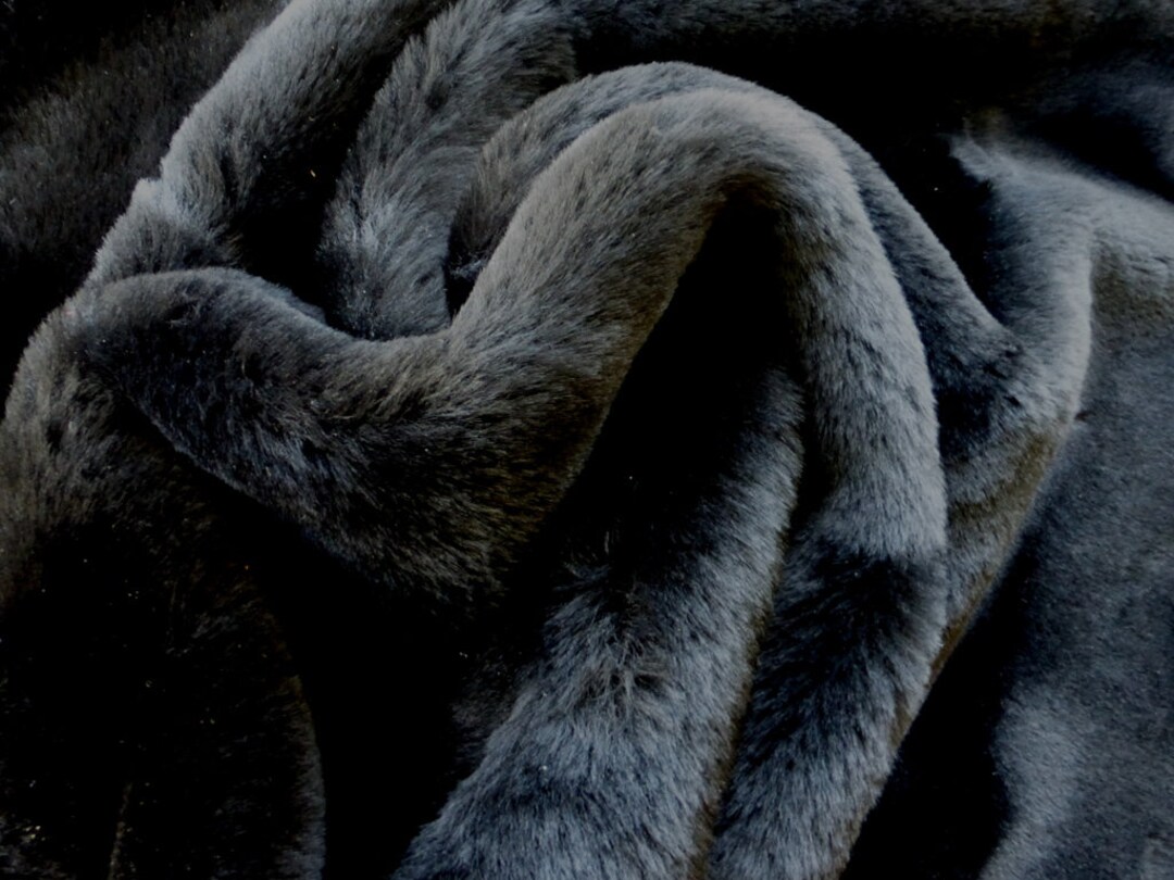 Sheepskin Shearling Leather Hide Large Black Thick Silky Hair W/smooth ...