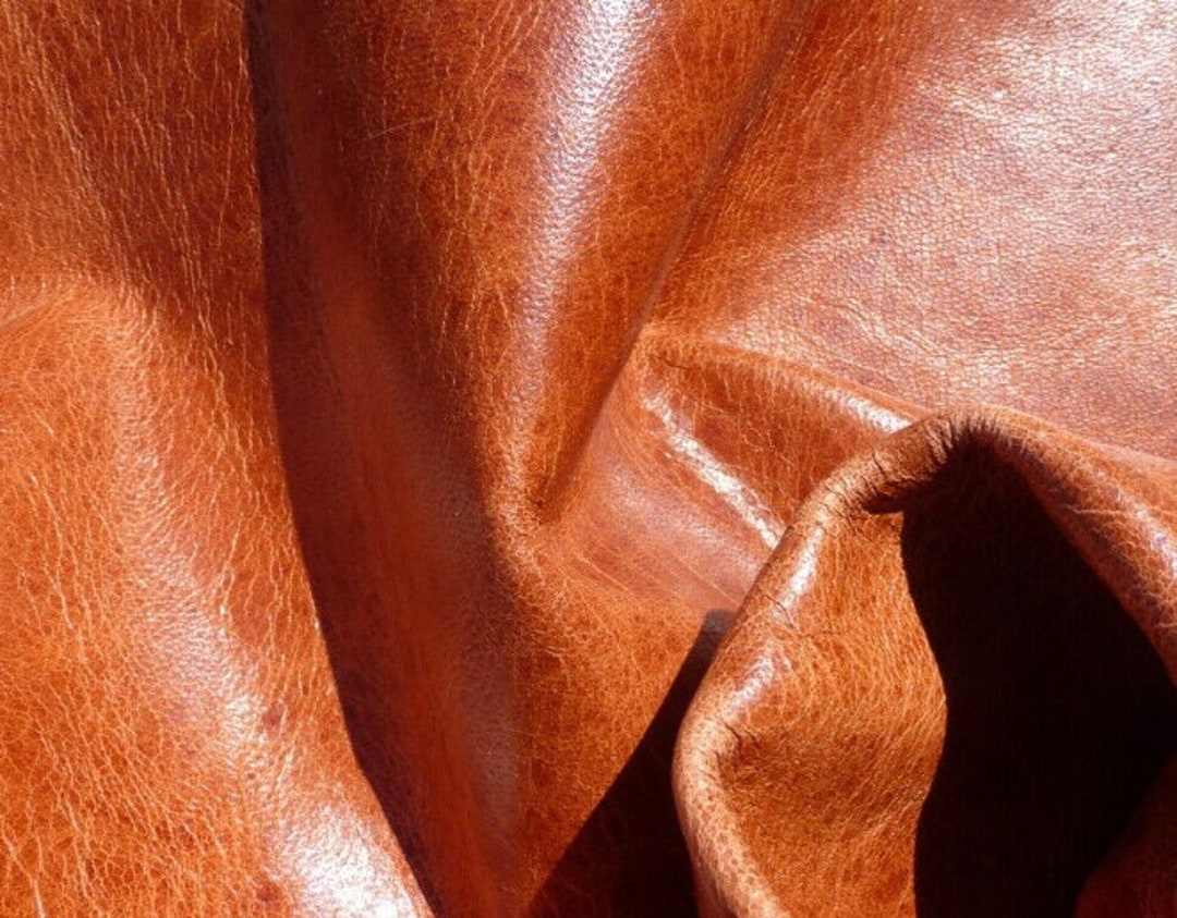 Genuine Camel Leather Hide Burnt Orange Grainy Texture Smooth Finish ...