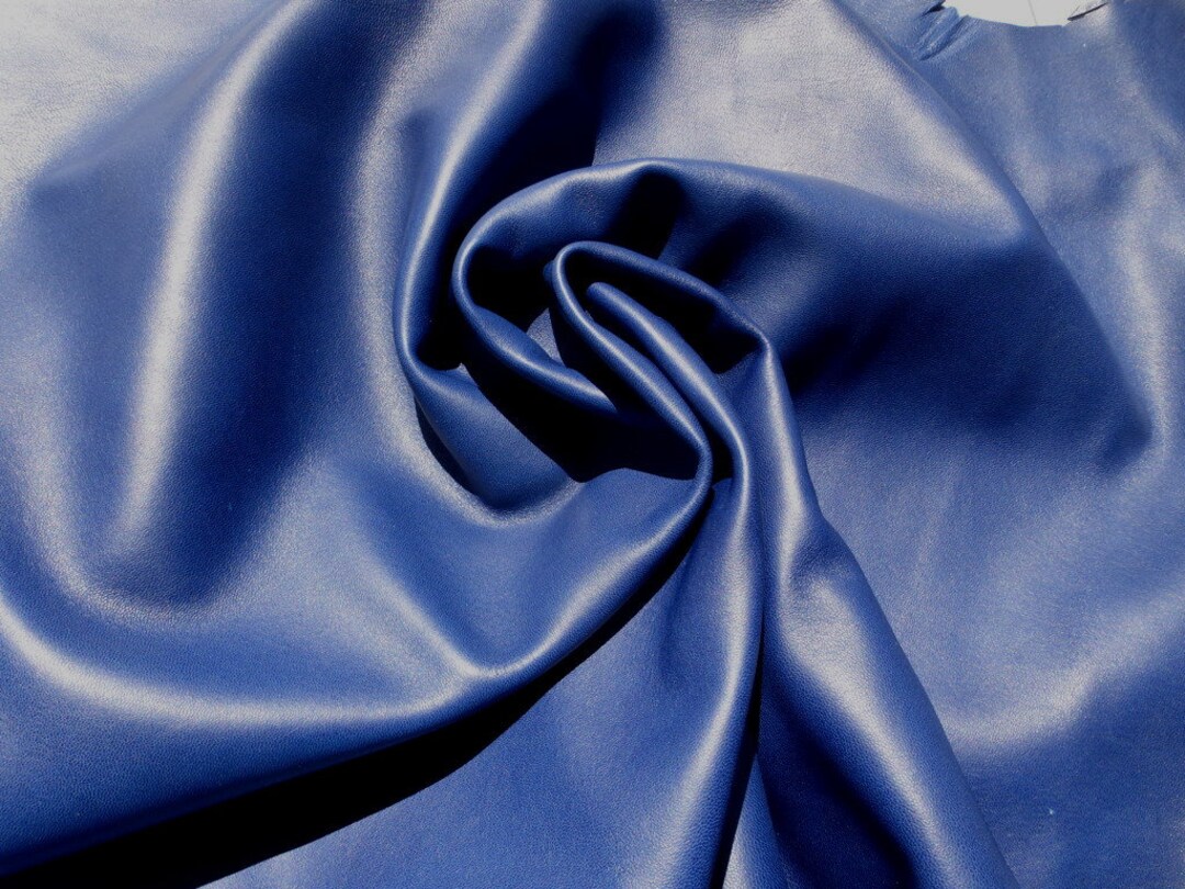 Lambskin Leather Hide Deep Indigo Blue Smooth Finish Thick Full Bodied ...