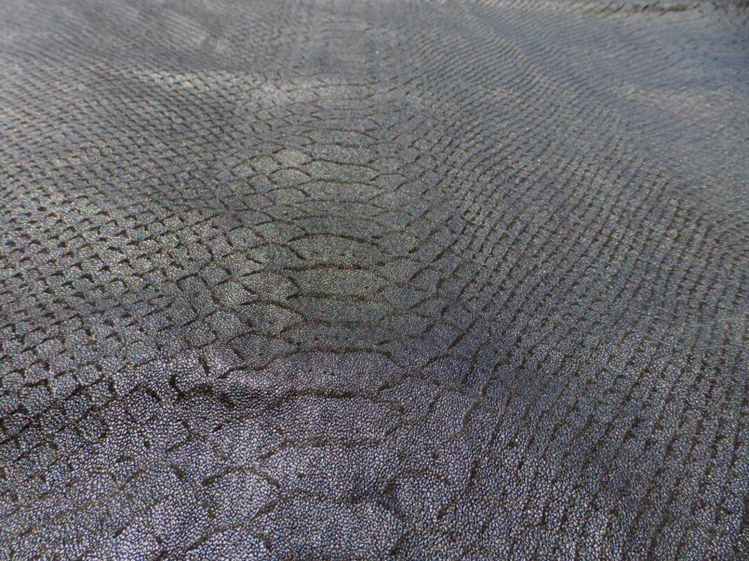 Lambskin Stretch Leather Hide Black Snake Skin Print Matte Finish - Etsy