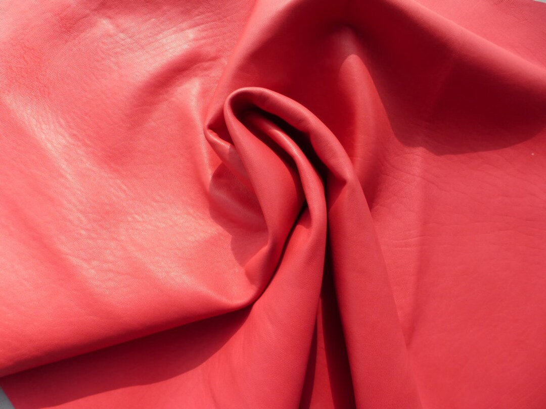 Lambskin Leather Hide Bright Candy Apple Red Supple Full Bodied Natural ...