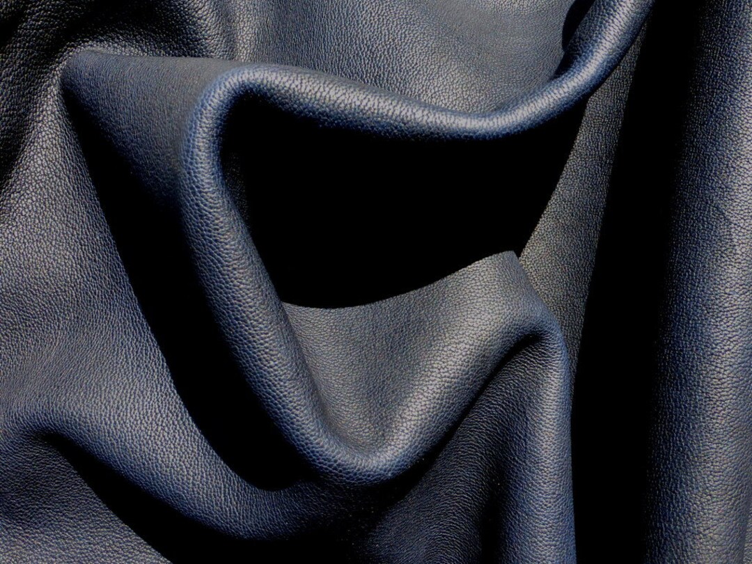 Genuine Camel Leather Hide Navy Blue Pebble Texture Matte Finish Full ...