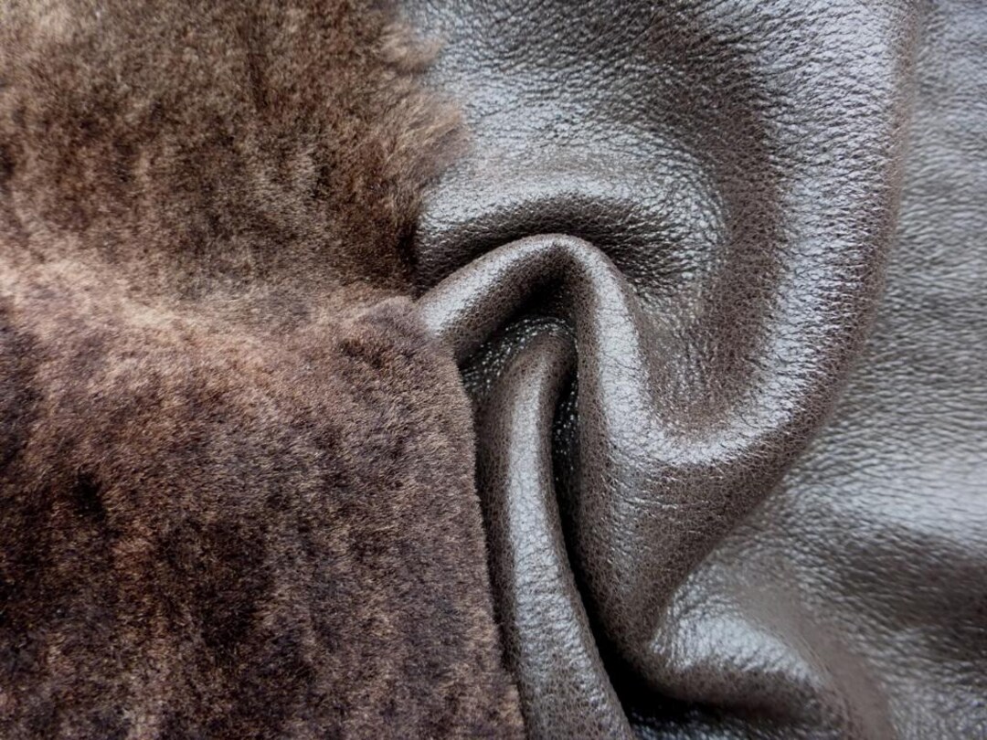 Sheepskin Shearling Leather Hide Ultrathin Shimmering Brown Super Silky ...
