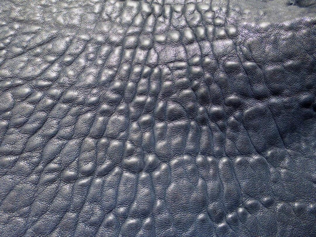 Goatskin Leather Hide Navy Blue Bubble Grain Texture Smooth Finish Full ...