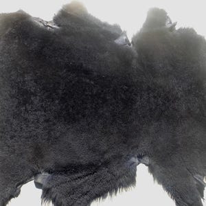 Sheepskin Shearling Leather Hide Blue Black Tight Curly Hair W ...