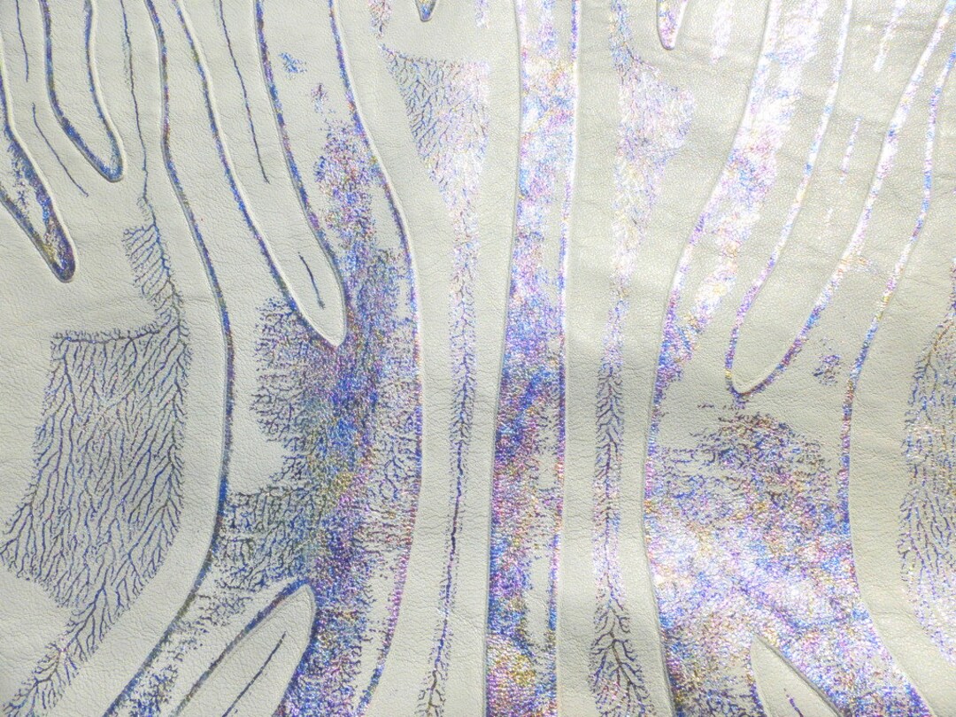 Lambskin Sheepskin Leather Hide Metallic Iridescent Rainbow Zebra Print ...