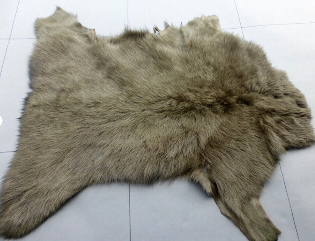 Sheepskin Leather Hide Olive Green Long Silky Toscana Silky - Etsy
