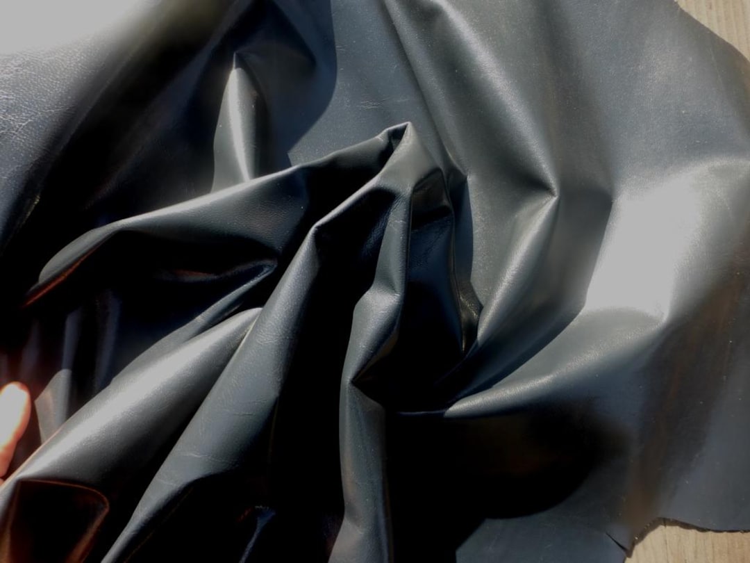 Goatskin Leather Hide Dark Grey Smooth Semi Gloss Finish Firm Tempered ...