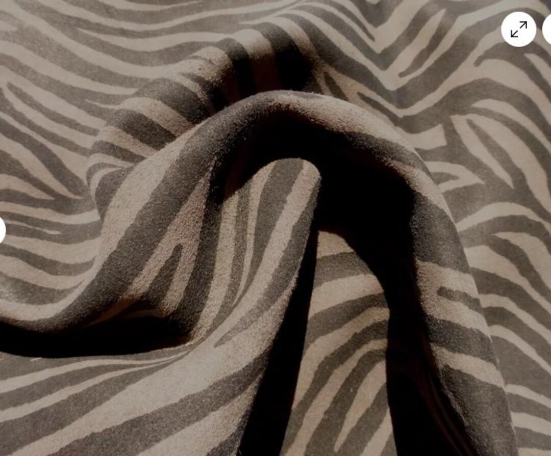 Goatskin Leather Suede Hide Black & Taupe Zebra Print Double Sided Full ...