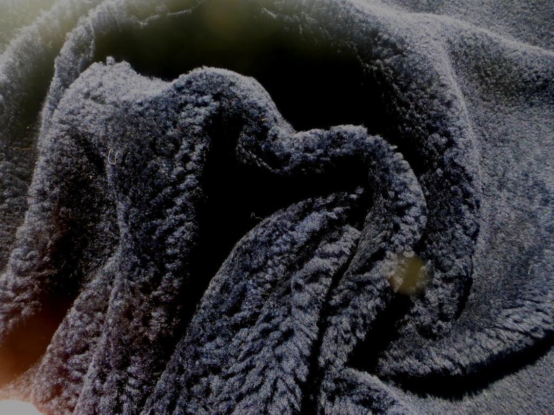 Sheepskin Shearling Leather Hide Midnight Blue Thick Curly Hair ...