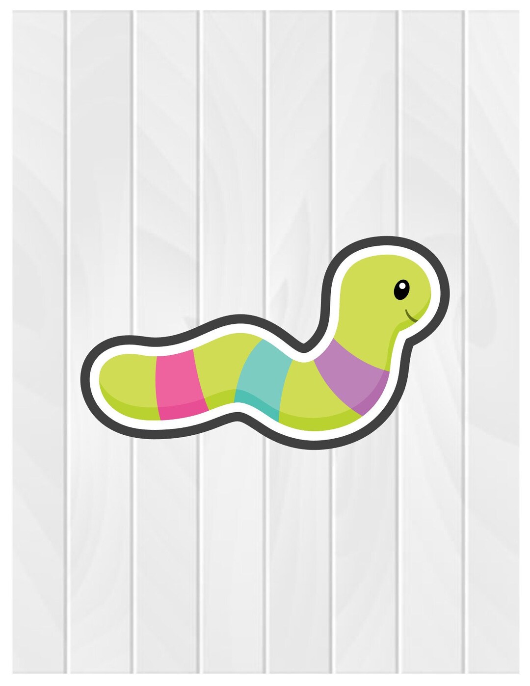 Cookie Cutter WORM #1 2" 3" 4" 5" 3D Printed PLA Food Shapes Fondant ...