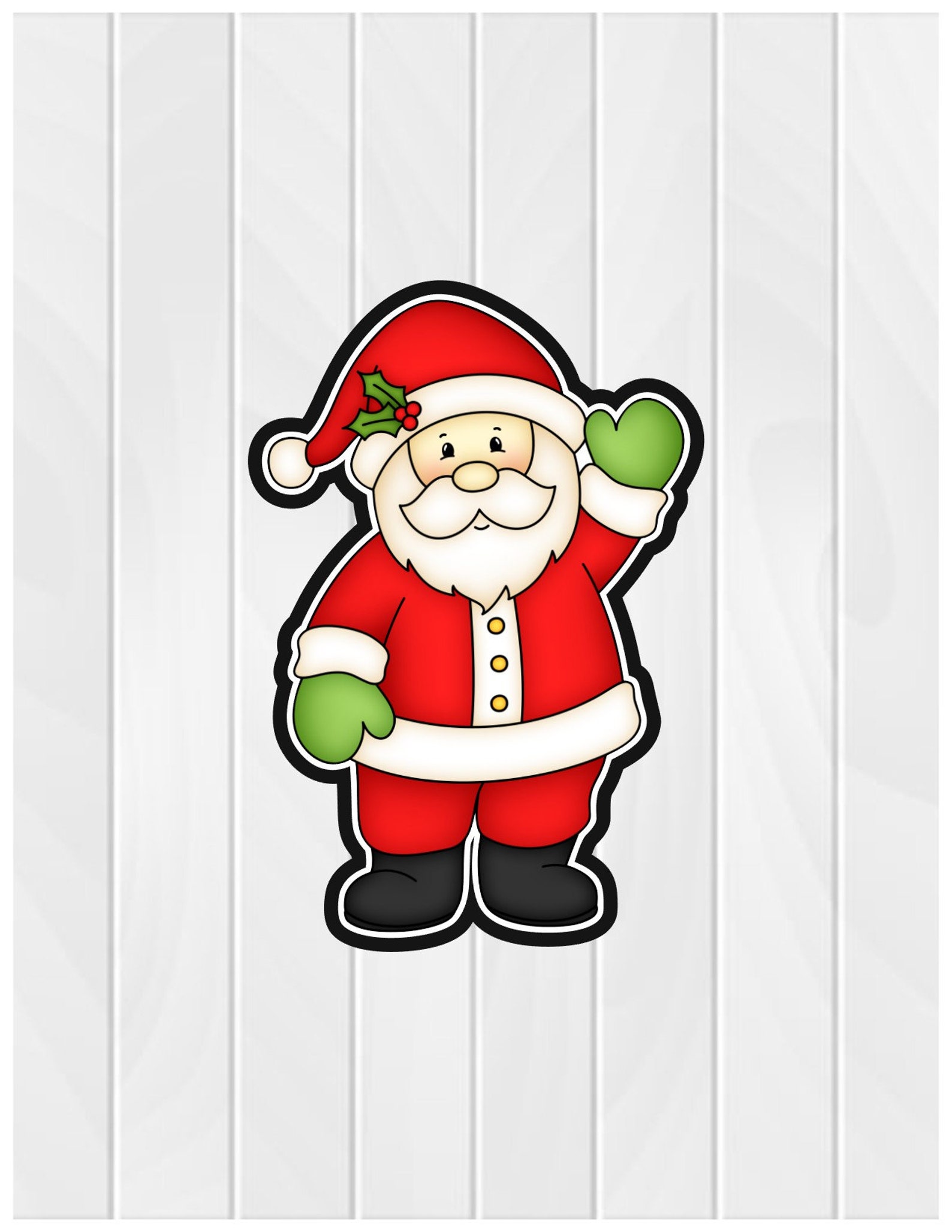 Cookie Cutter SANTA CLAUS #3 2" 2.5" 3" 3.5" 4" 4.5" 5" 3D Printed PLA ...
