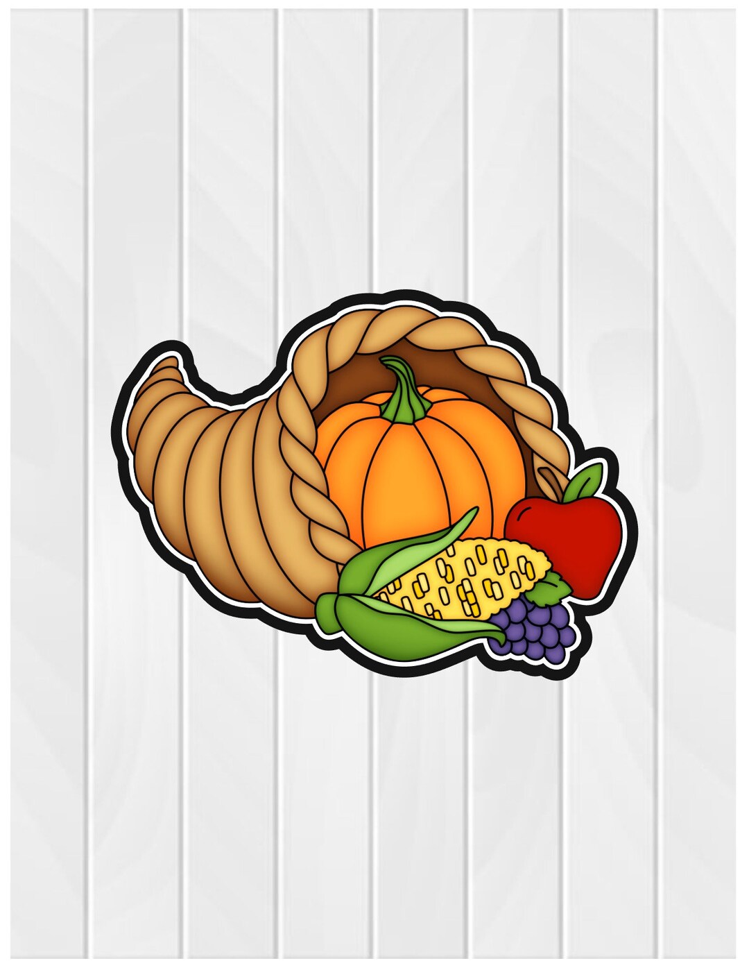 Cookie Cutter CORNUCOPIA #1 2" 2.5" 3" 3.5" 4" 4.5" 5" 3D Printed PLA ...