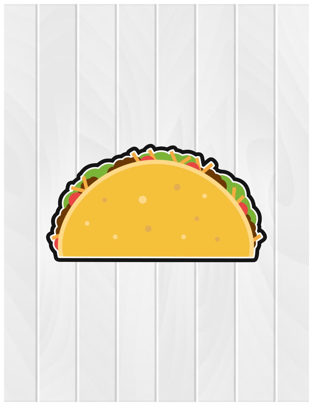 Cookie Cutter TACO #1 2" 2.5" 3" 3.5" 4" 4.5" 5" 3D Printed PLA Food ...