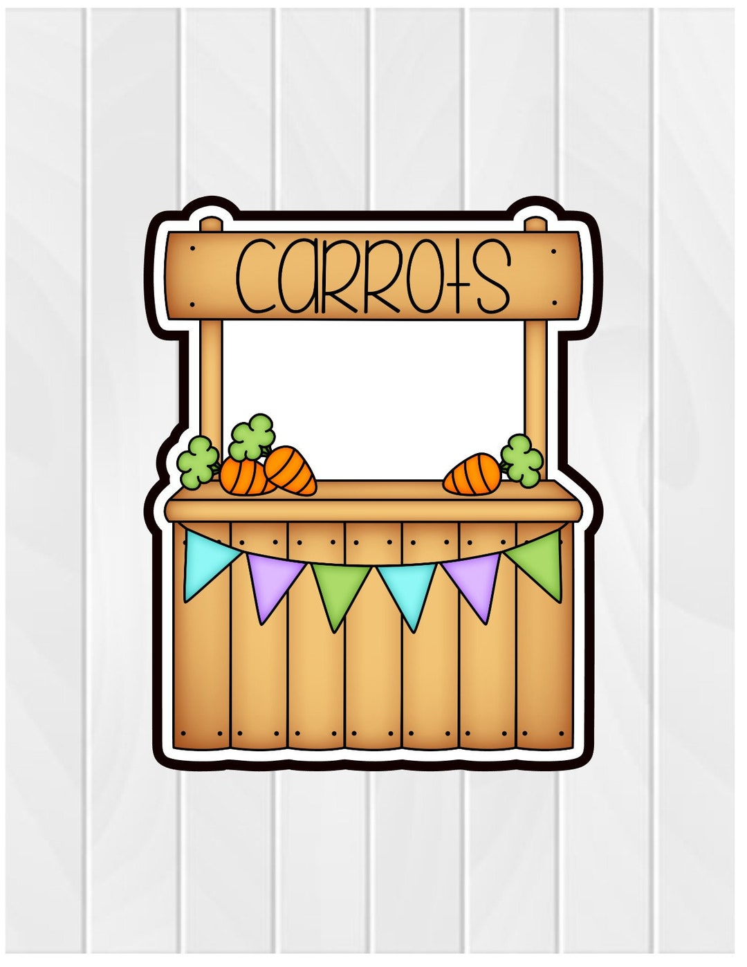Cookie Cutter CARROT STAND #1 2" 2.5" 3" 3.5" 4" 4.5" 5" 3D Printed PLA ...