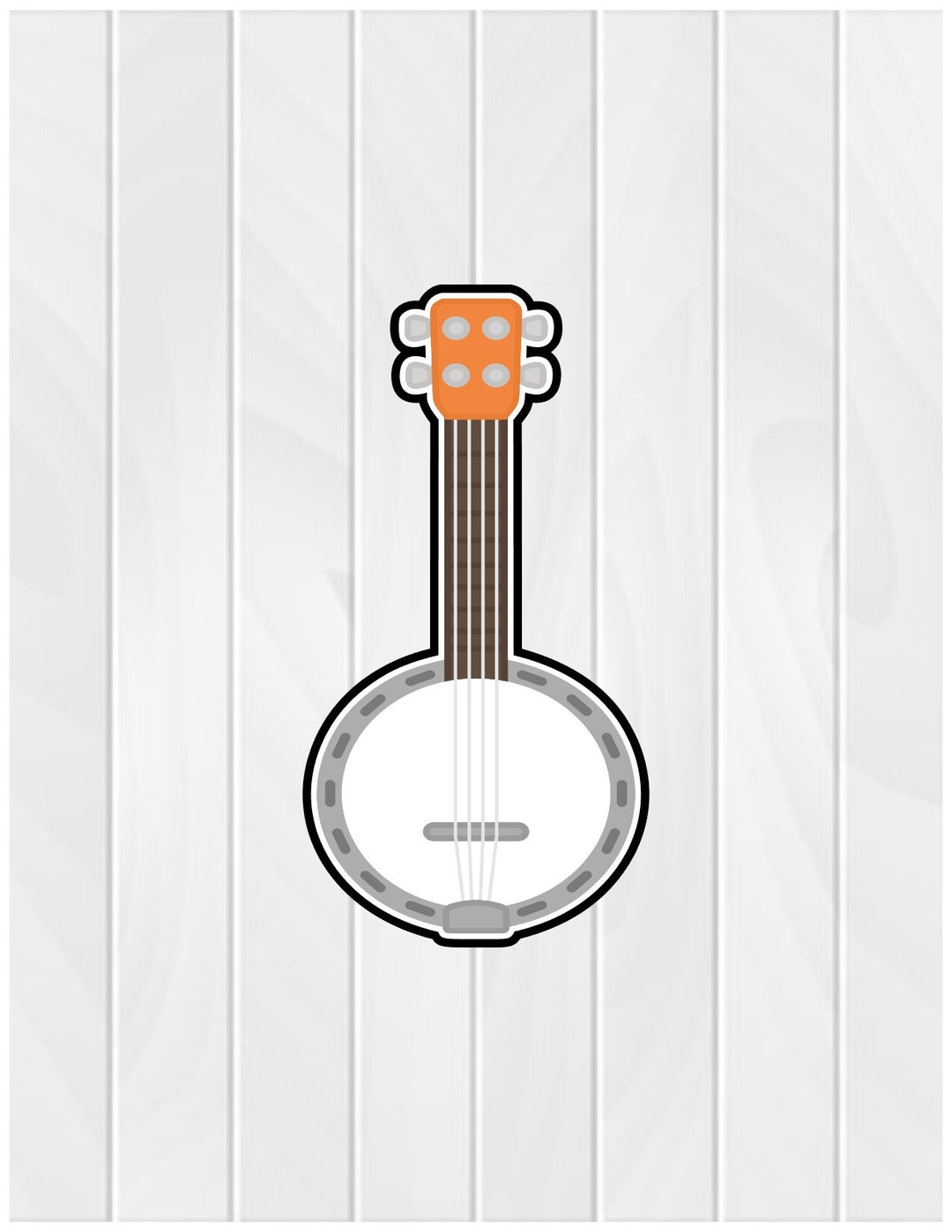 Cookie Cutter BANJO #1 2" 2.5" 3" 3.5" 4" 4.5" 5" 3D Printed PLA Food ...