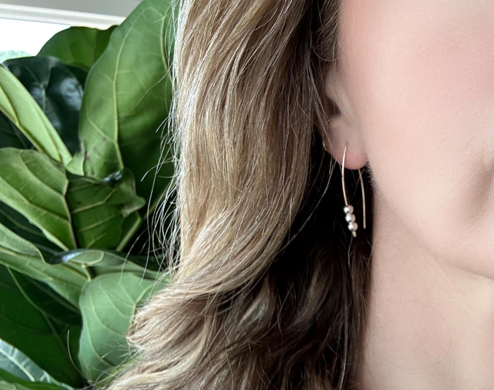Modern Gold and Silver Threader Earrings, Mixed Metal Earrings, Modern ...