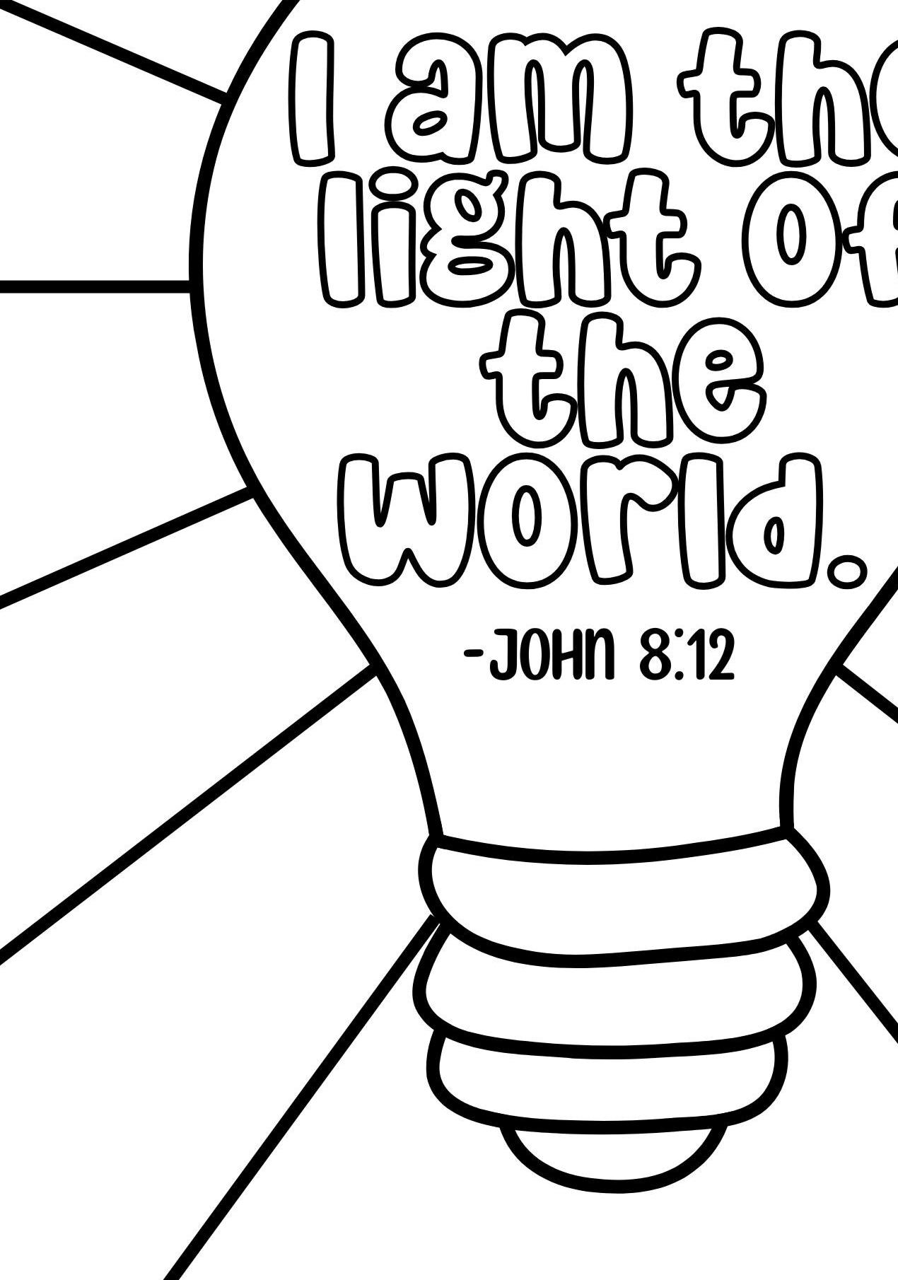 John 8:12 Bible Verse Coloring Page (digital Download) - Etsy