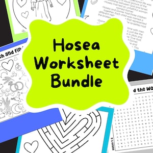 Hosea Worksheet Bundle: Coloring Page, Maze, Search & Find (digital ...