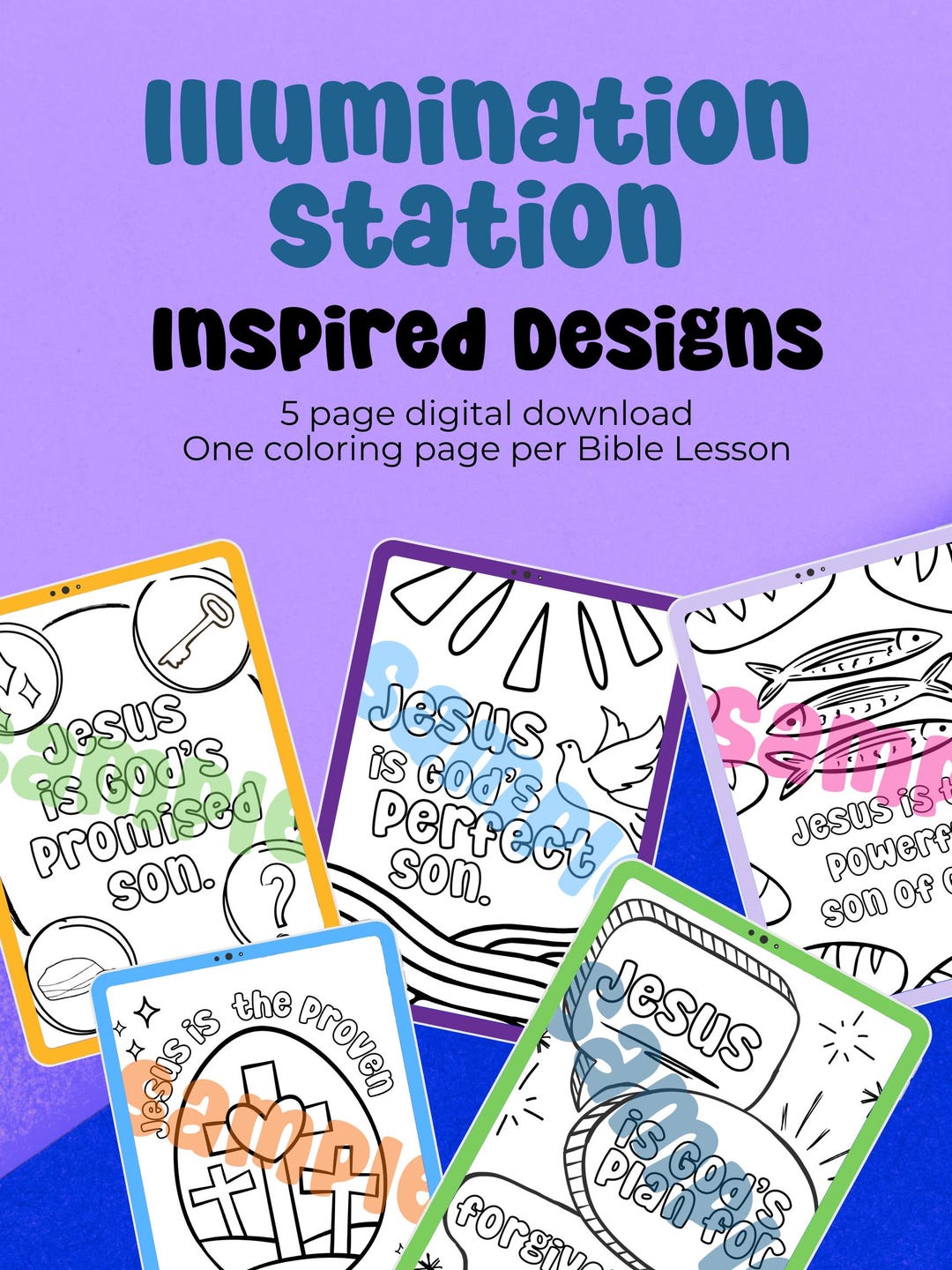 Illumination Station Inspired Coloring Pages for Bible Study Lessons 5 ...